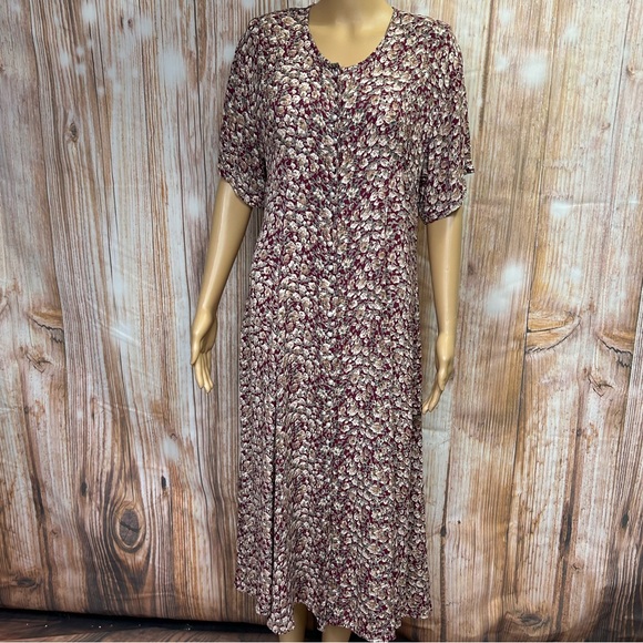Jane Ashley | Dresses | Jane Ashley Vintage 9s Button Front Midi Dress | Poshmark